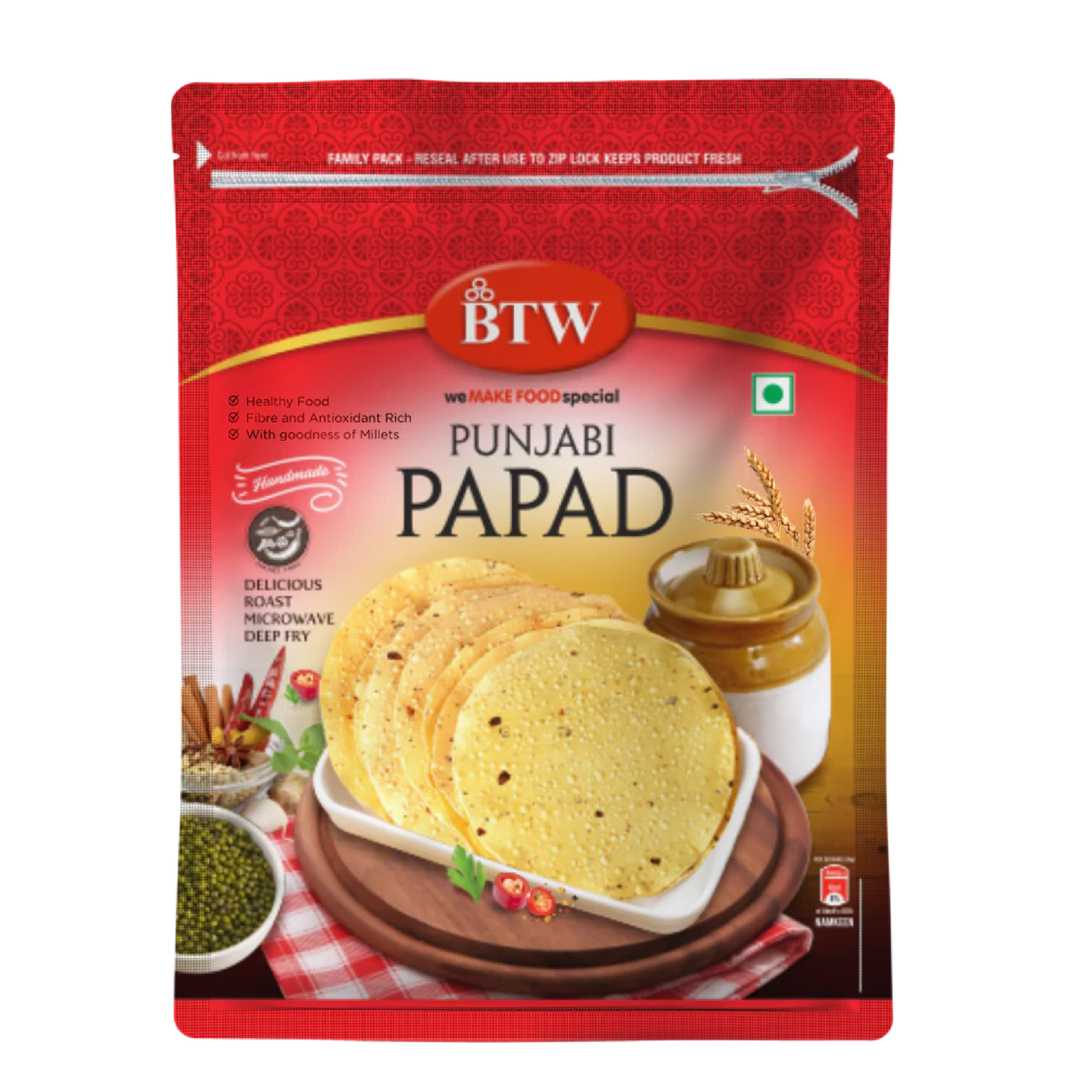 Papad Punjabi (Millet) – BTW INDIA PRIVATE LIMITED
